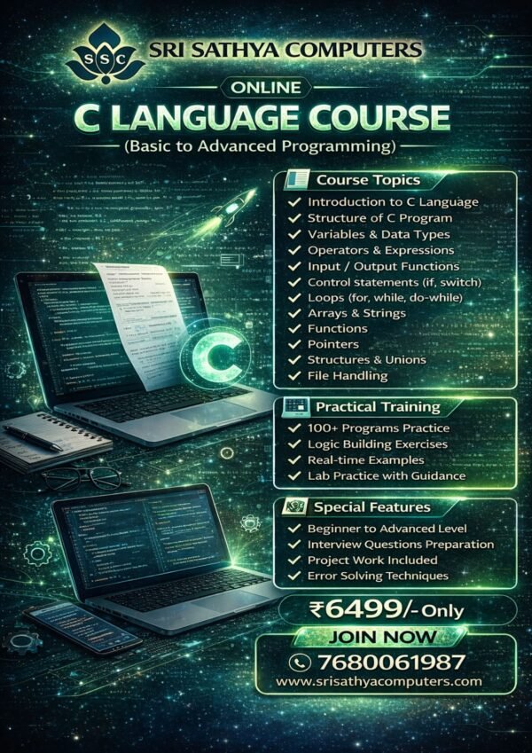 C Language Course - srisathyacomputers.com